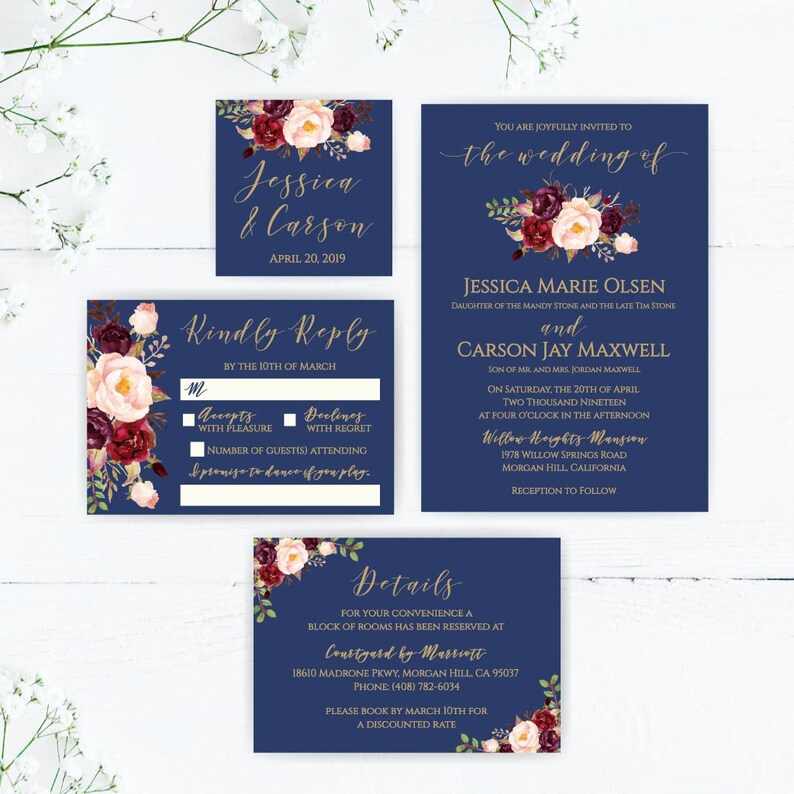 Printable Wedding Invitations Packages Wedding Invitations - Etsy
