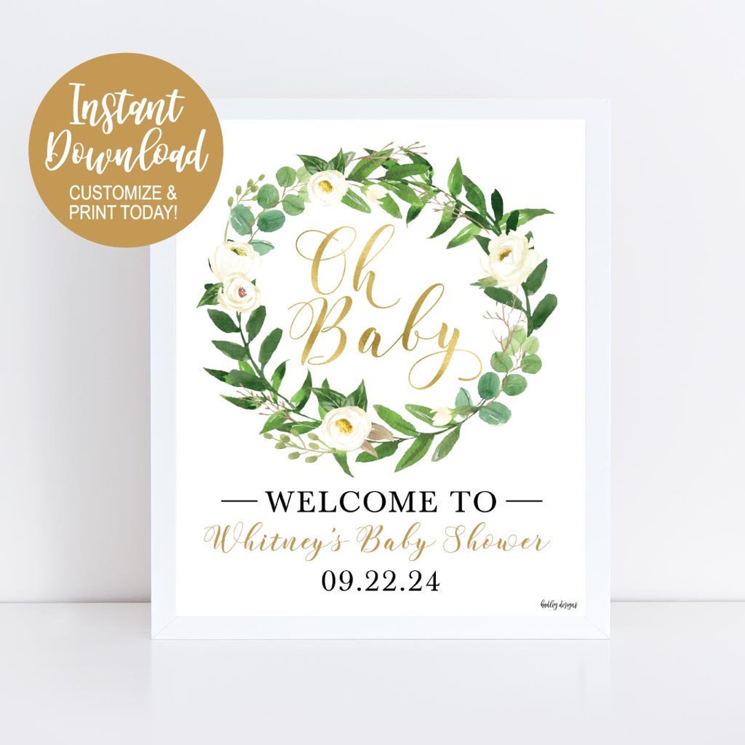 DIY Baby Shower Sign, Baby Shower Decorations Girl, Baby Shower ...