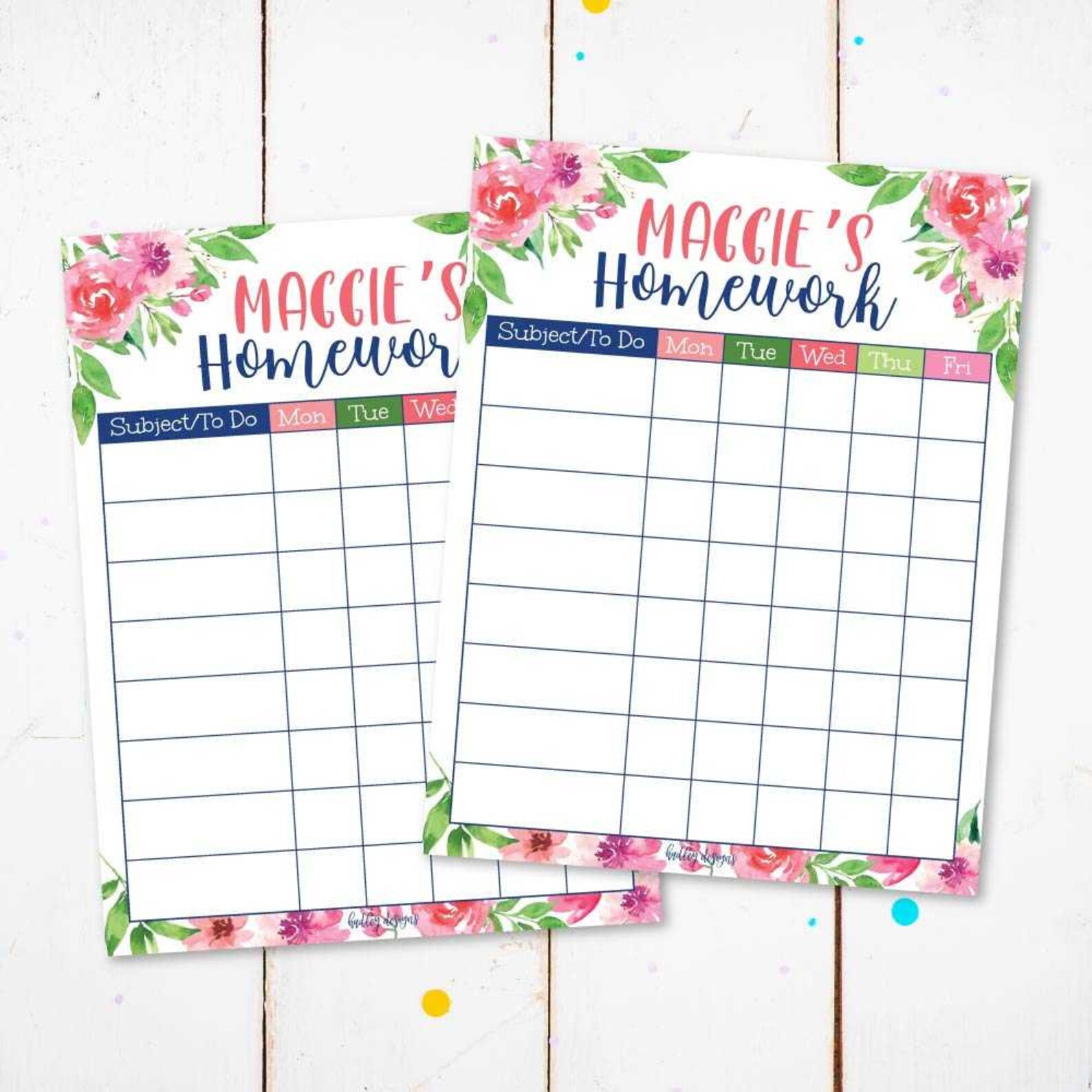 Weekly Chart for Kids Printable Goal Planner Printable Goal - Etsy