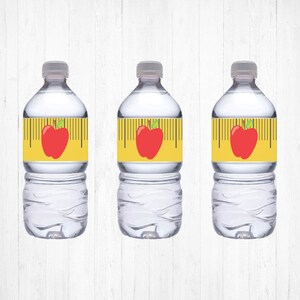 School Water Bottle Labels Printable, Back to School Kids Custom Wrap ...