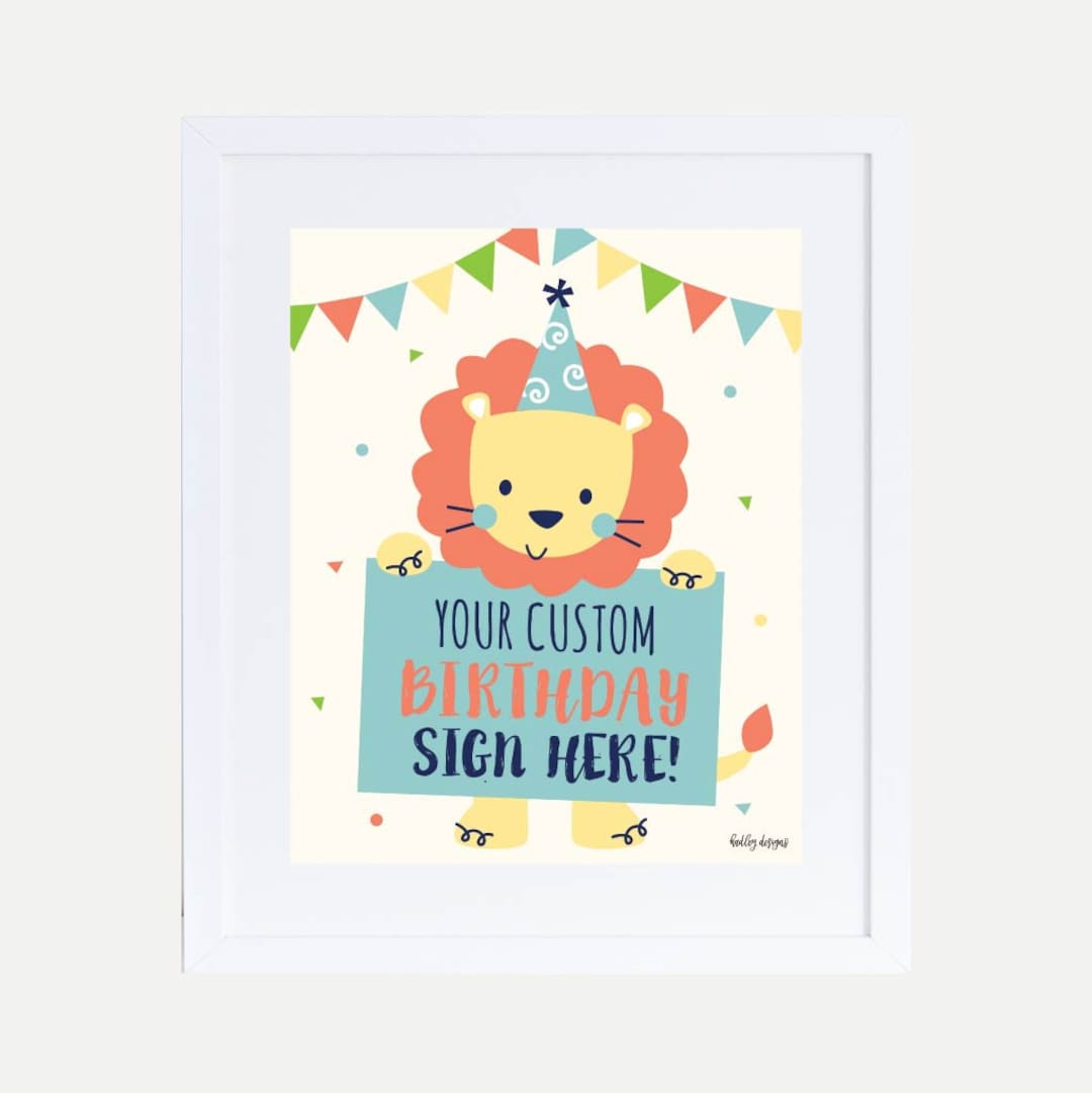 Animal Kids Party Custom Sign Template - Personalized Birthday Sign ...
