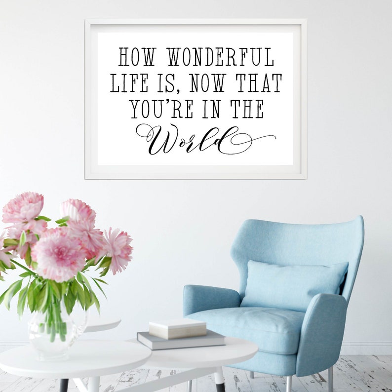How Wonderful Life is Home Sign Wall Art Print Motivational | Etsy