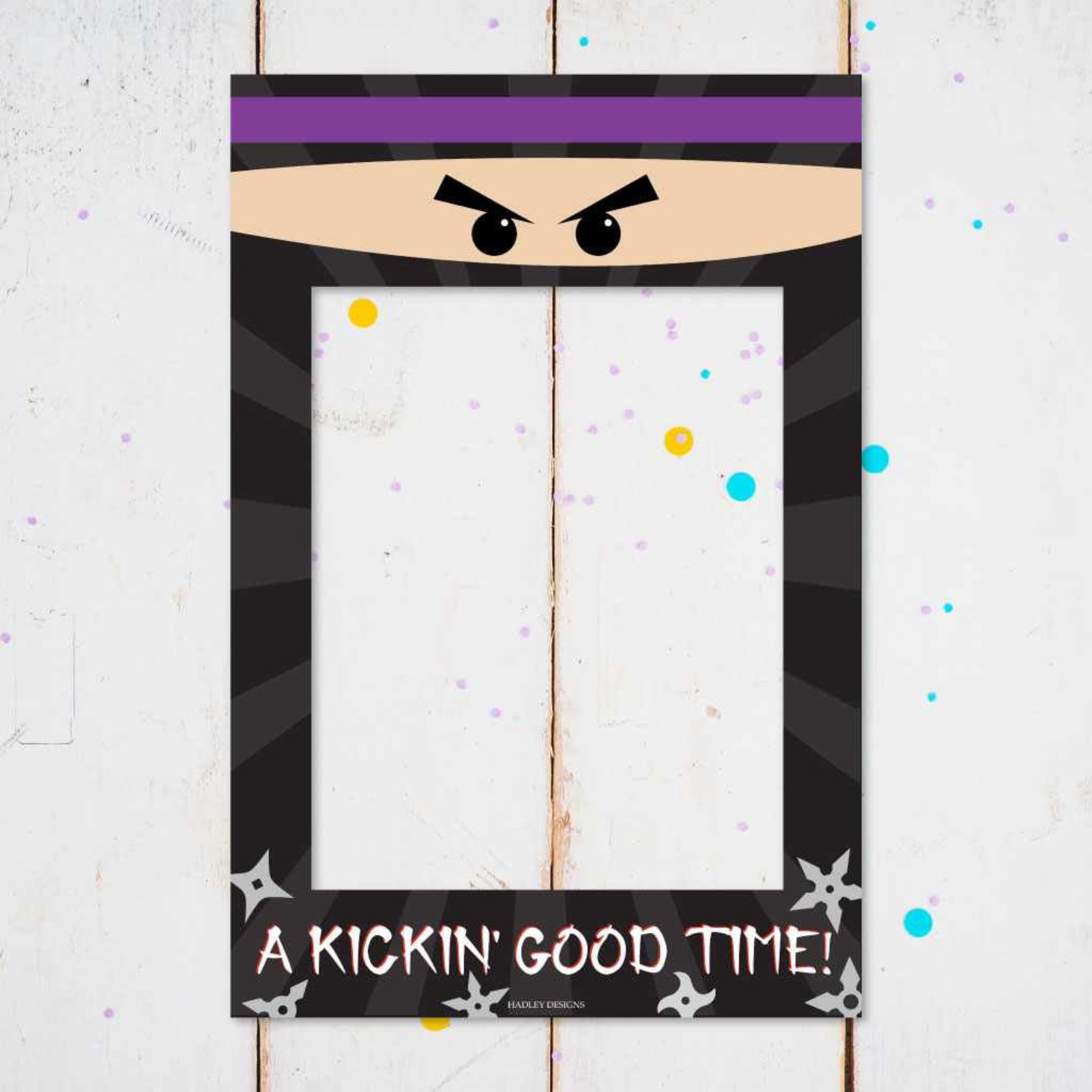 Ninja Party Photo Frame Template Ninja Photo Booth Prop - Etsy