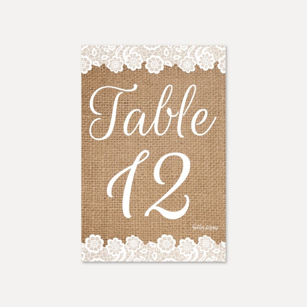 Burlap Table Numbers - Etsy