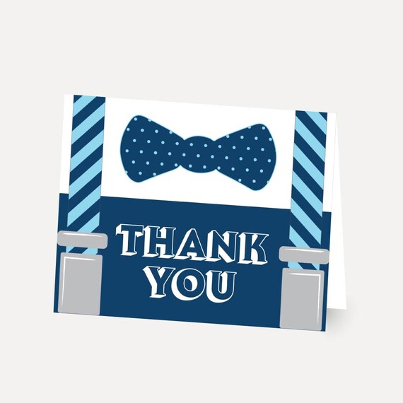 Little Man Baby Shower Thank You Card Template DIY Thank You | Etsy