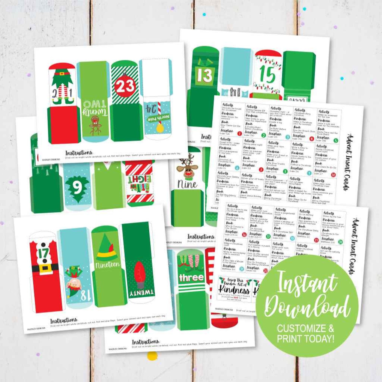 25 Days of Christmas Countdown, Christmas Bucket List Printable ...