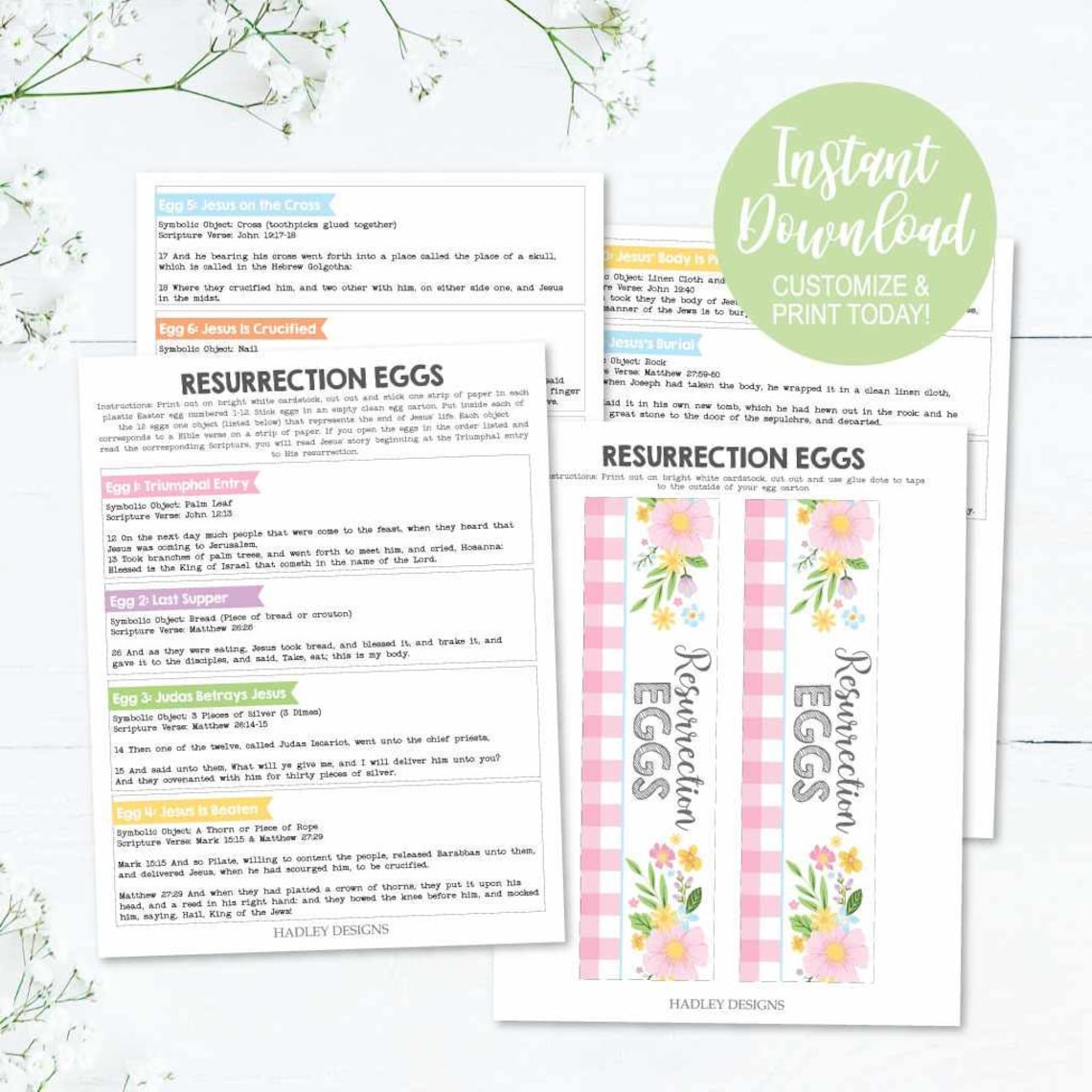 Easter Story Printables, Easter Resurrection Story, Easter Church ...