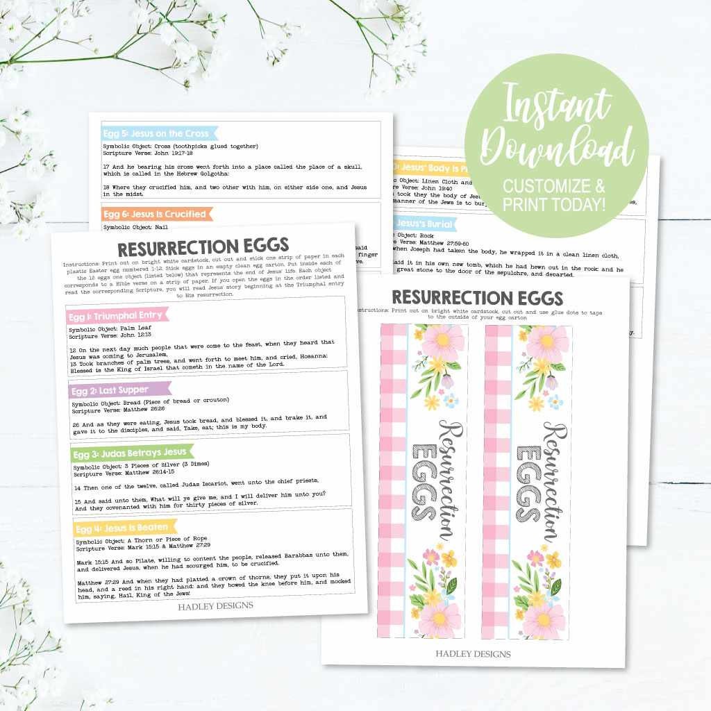 Easter Story Printables, Easter Resurrection Story, Easter Church ...