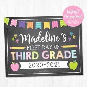 Back to School Printable, Back to School Chalk Board, First Day of ...