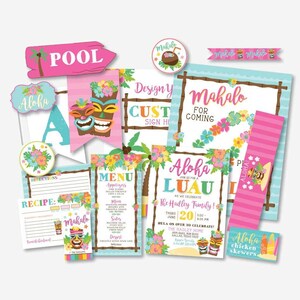 Luau Party Complete Package Templates Luau Printables Luau - Etsy