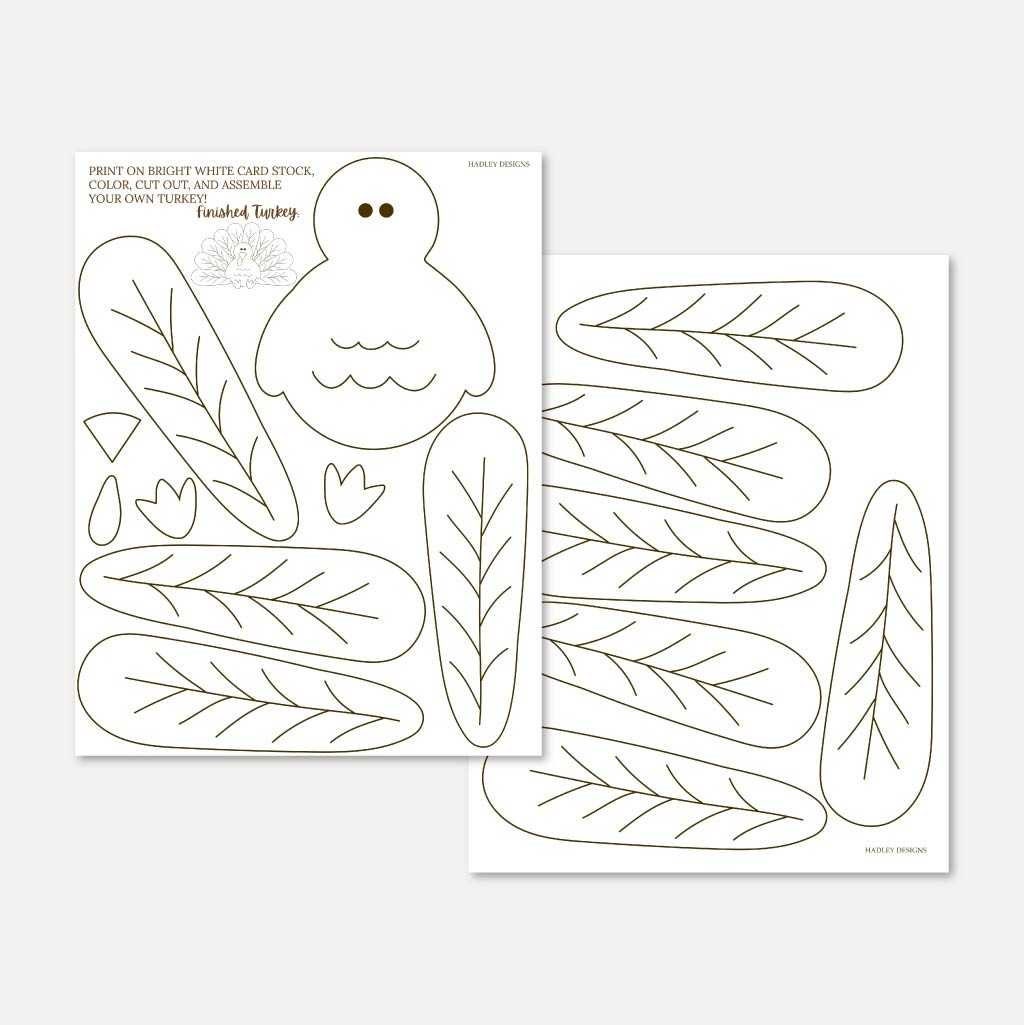 Printable Turkey Template Cut Outs