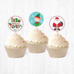 Elf Cupcake Topper, Christmas Cup Cake Topper, Christmas Topper ...