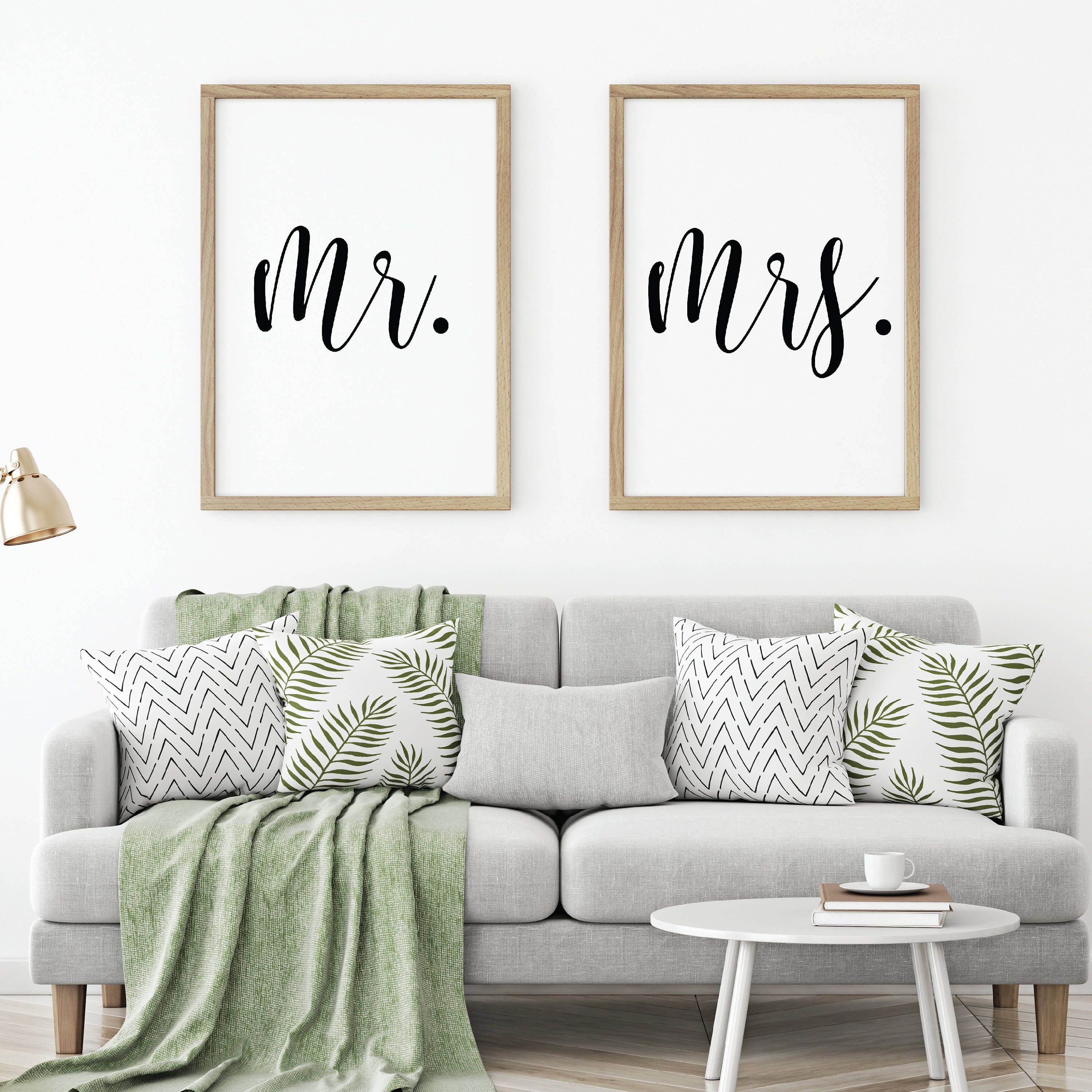 Mr. And Mrs. Printable Sign Set Minimalist Rustic Wall Art | Etsy