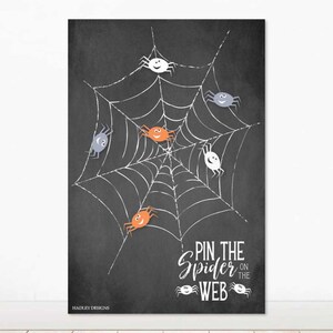 Halloween Party Game Template Pin the Spider on the Web Halloween Games ...