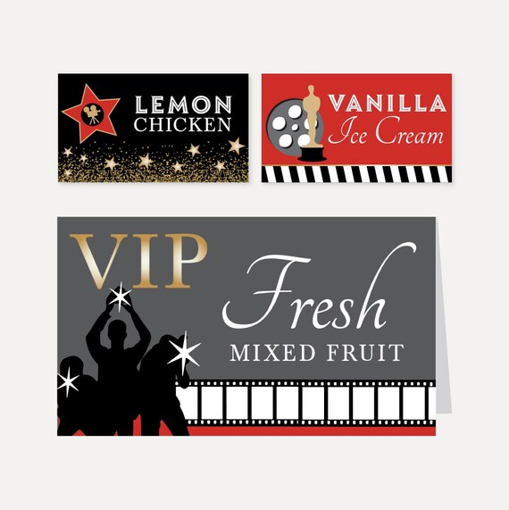 VIP Kids Party Food Tent Cards Template Editable Food Tent | Etsy