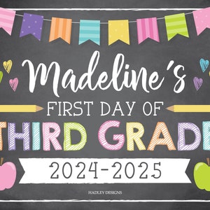 Back to School Printable, Back to School Chalk Board, First Day of ...