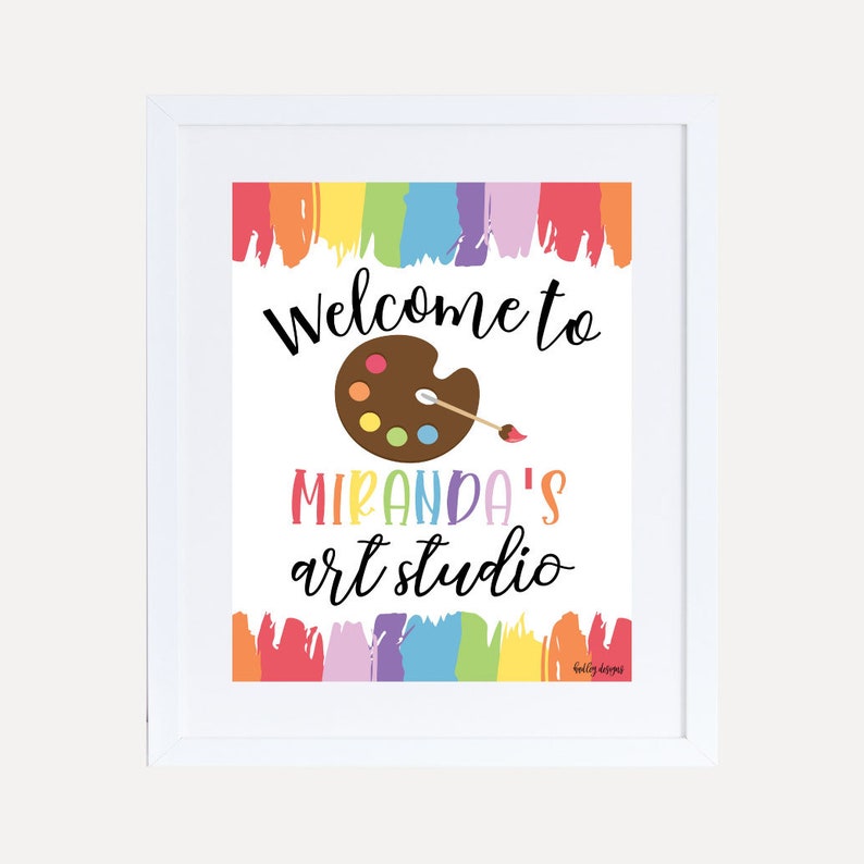 Art Kids Party Welcome Sign Template Birthday Welcome - Etsy