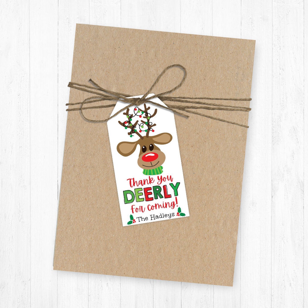 Christmas Thank You Favor Tags Template - Christmas Party Favor Tags ...