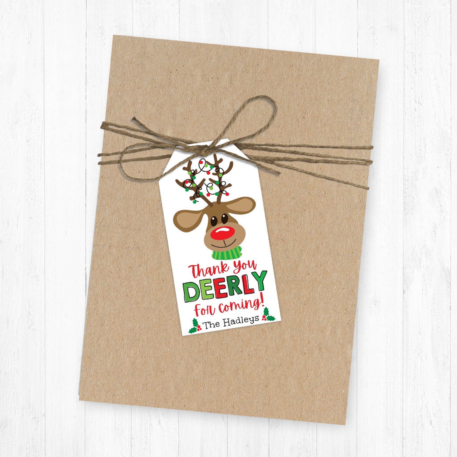 Christmas Thank You Favor Tags Template - Christmas Party Favor Tags ...