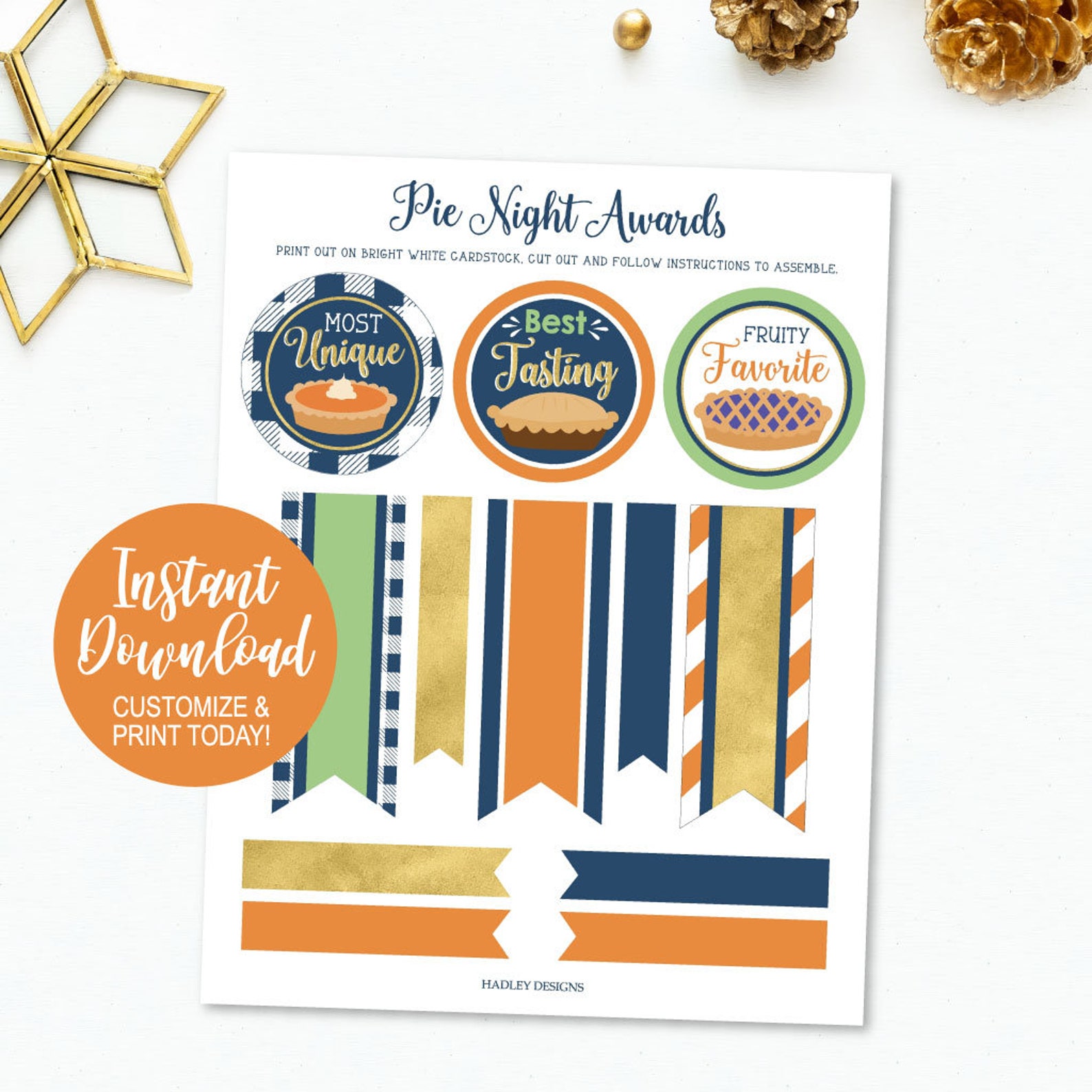 Editable Pie Baking Contest Award Ribbon Set Printable Pie - Etsy