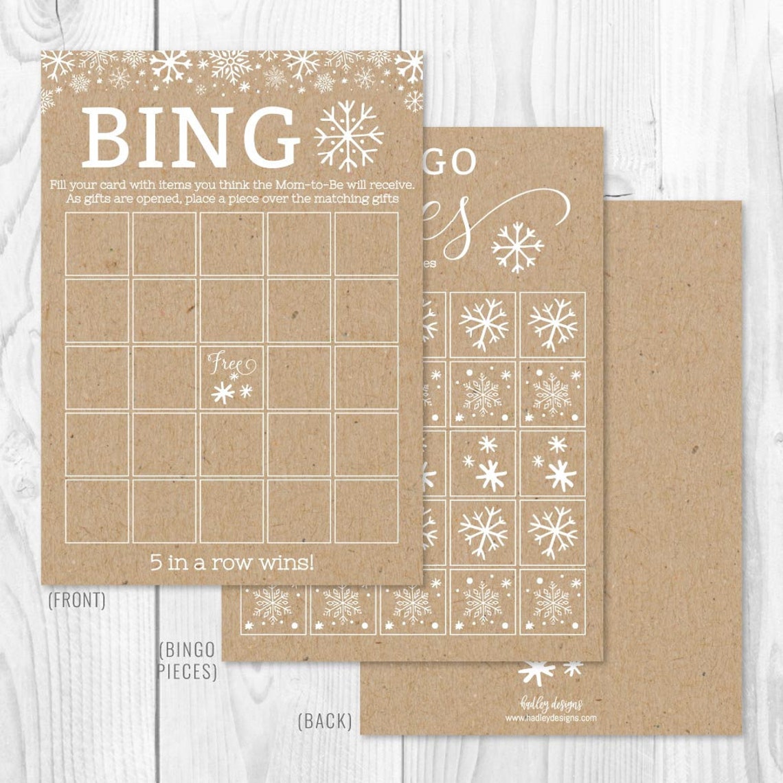 Little Snowflake Baby Shower Bingo Game Template Bingo Baby - Etsy