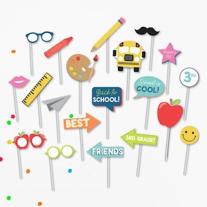 Back to School Photo Prop Templates - School Photo Booth Props, Kid ...