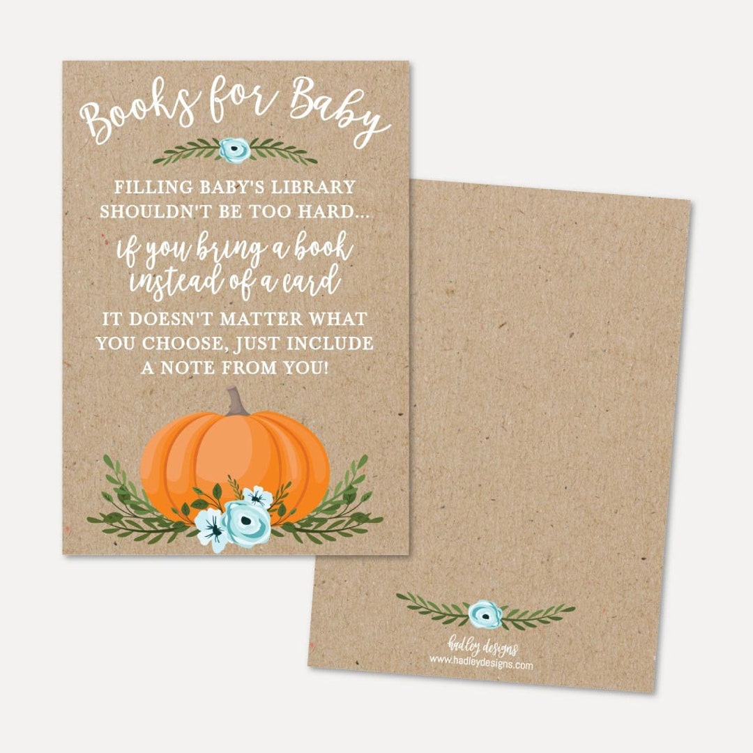 Plantilla de solicitud de libro de baby shower de Pumpkin Boy - Etsy España