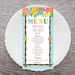 Luau Party Menu Card Template - Floral Menu Card, Luau Menu Template ...