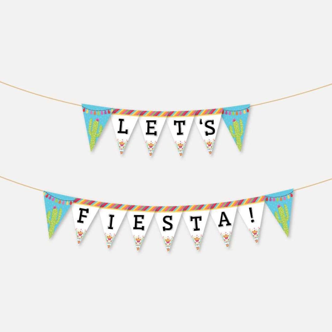 Fiesta Party Decorations Printable, Letters Banner PDF, Fiesta Birthday ...