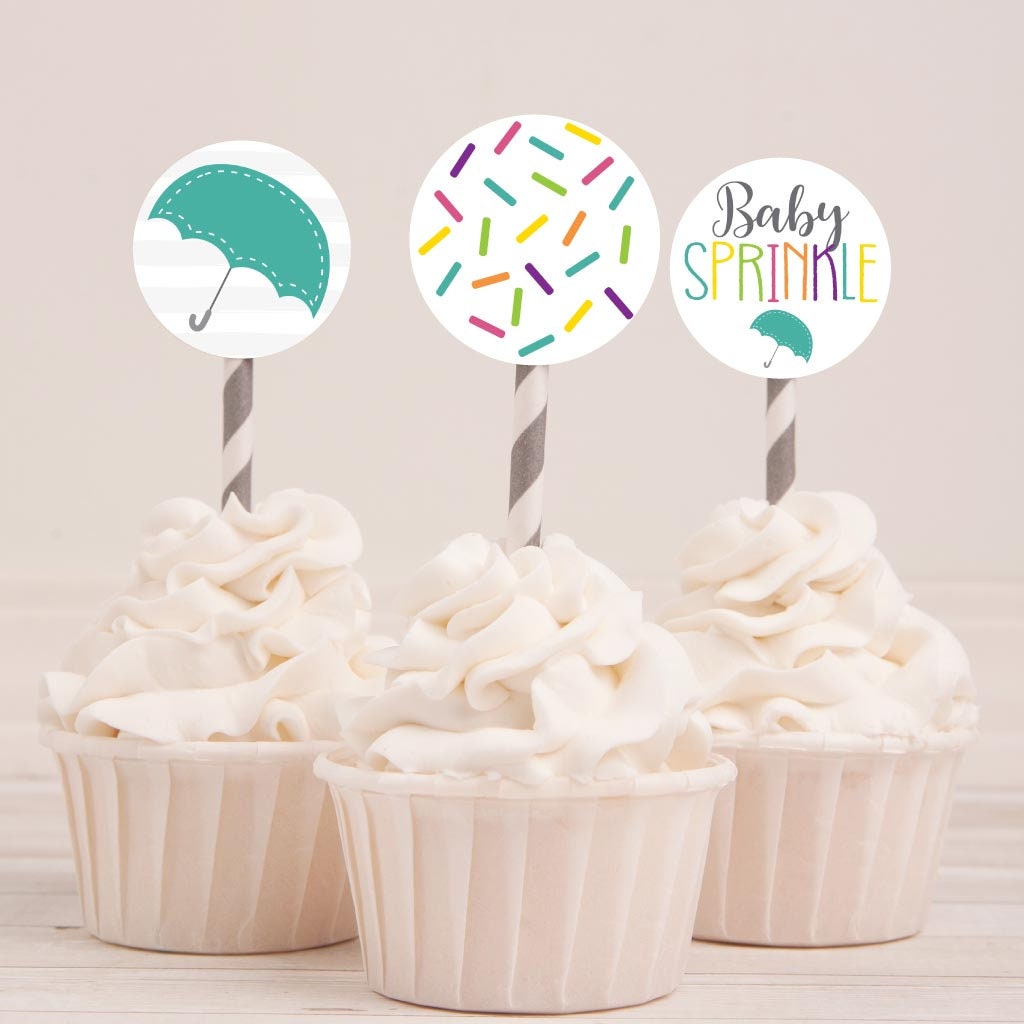 Sprinkle Baby Shower Cupcake Toppers Template - Baby Shower Cupcake ...