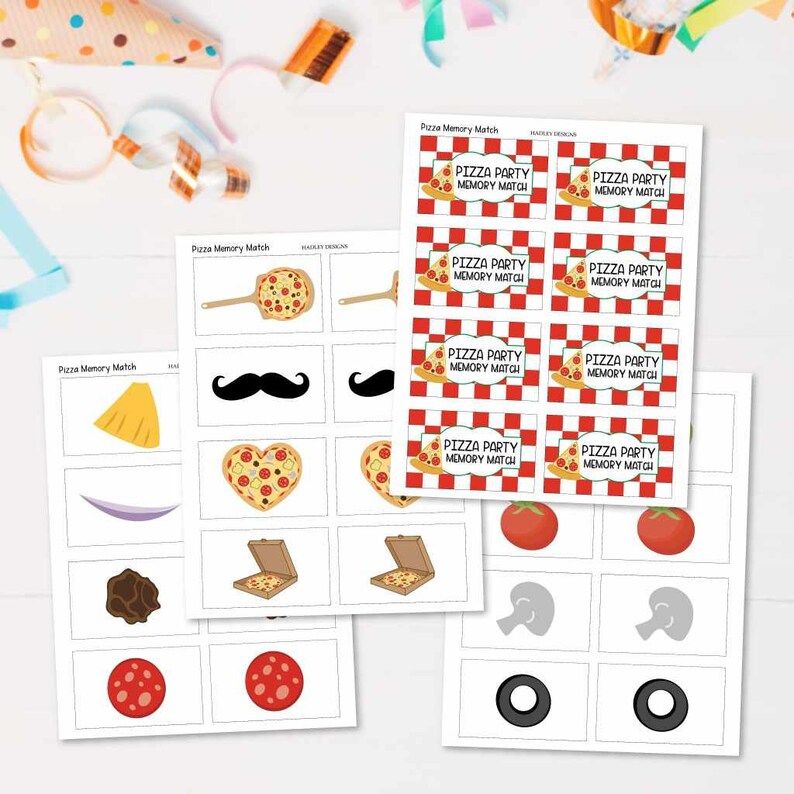 Pizza Party Memory Game Template Pizza Memory Game - Etsy
