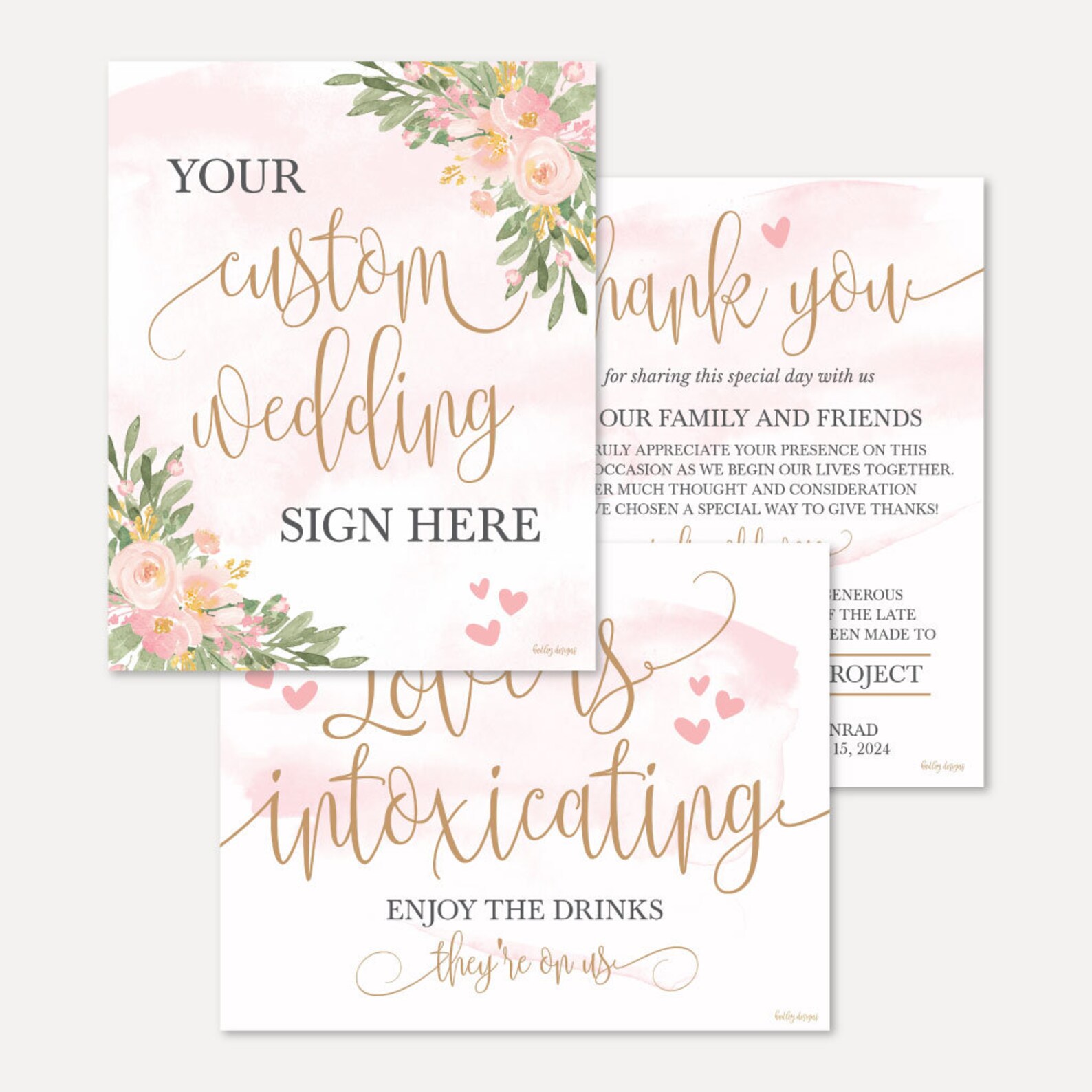 Wedding Signs Printable Bundle, Printable Wedding Sign Templates, Cheap ...