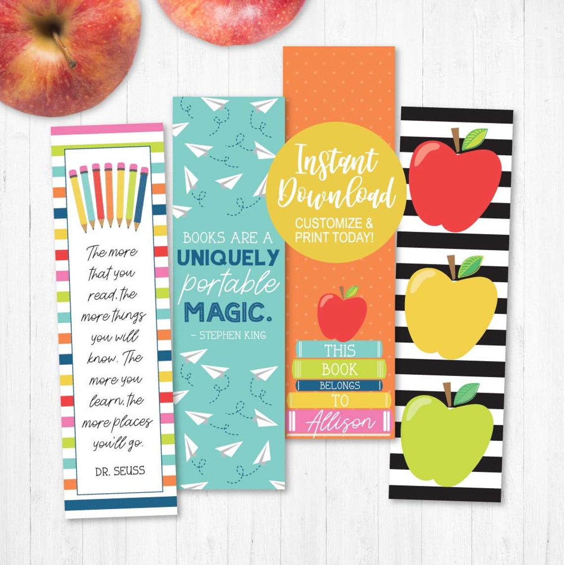 Bookmark Personalized School Printable Classroom Printables | Etsy