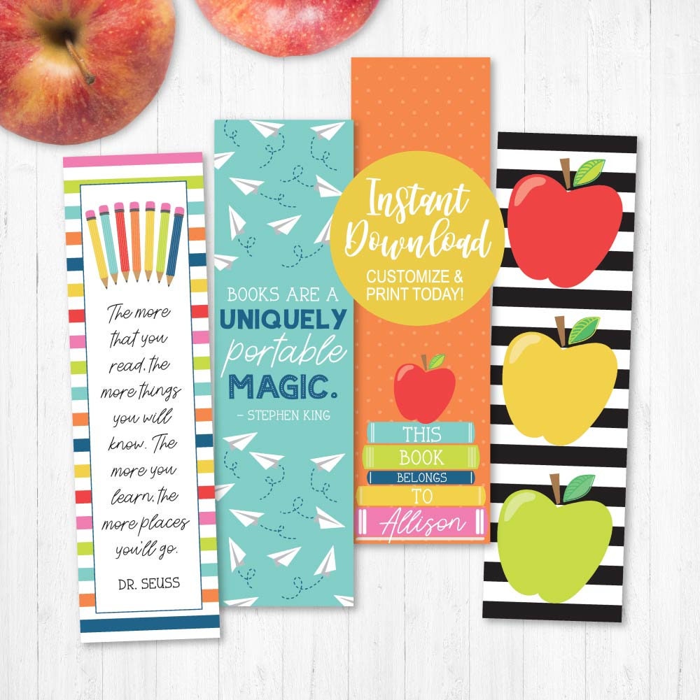 Bookmark Personalized, School Printable, Classroom Printables ...