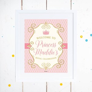 Princess Kids Party Welcome Sign Template - Birthday Welcome Sign ...