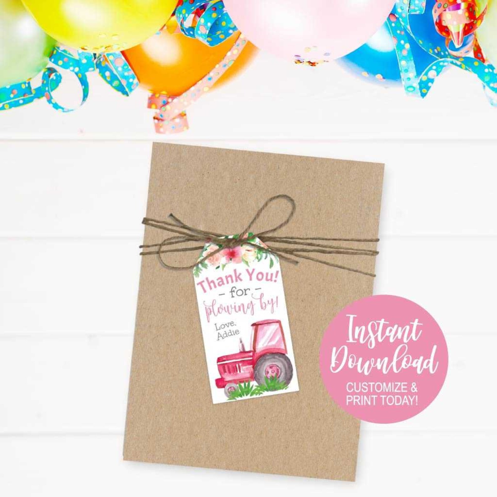 Editable Tag Printable Watercolor Girl Farm Tag Template | Etsy