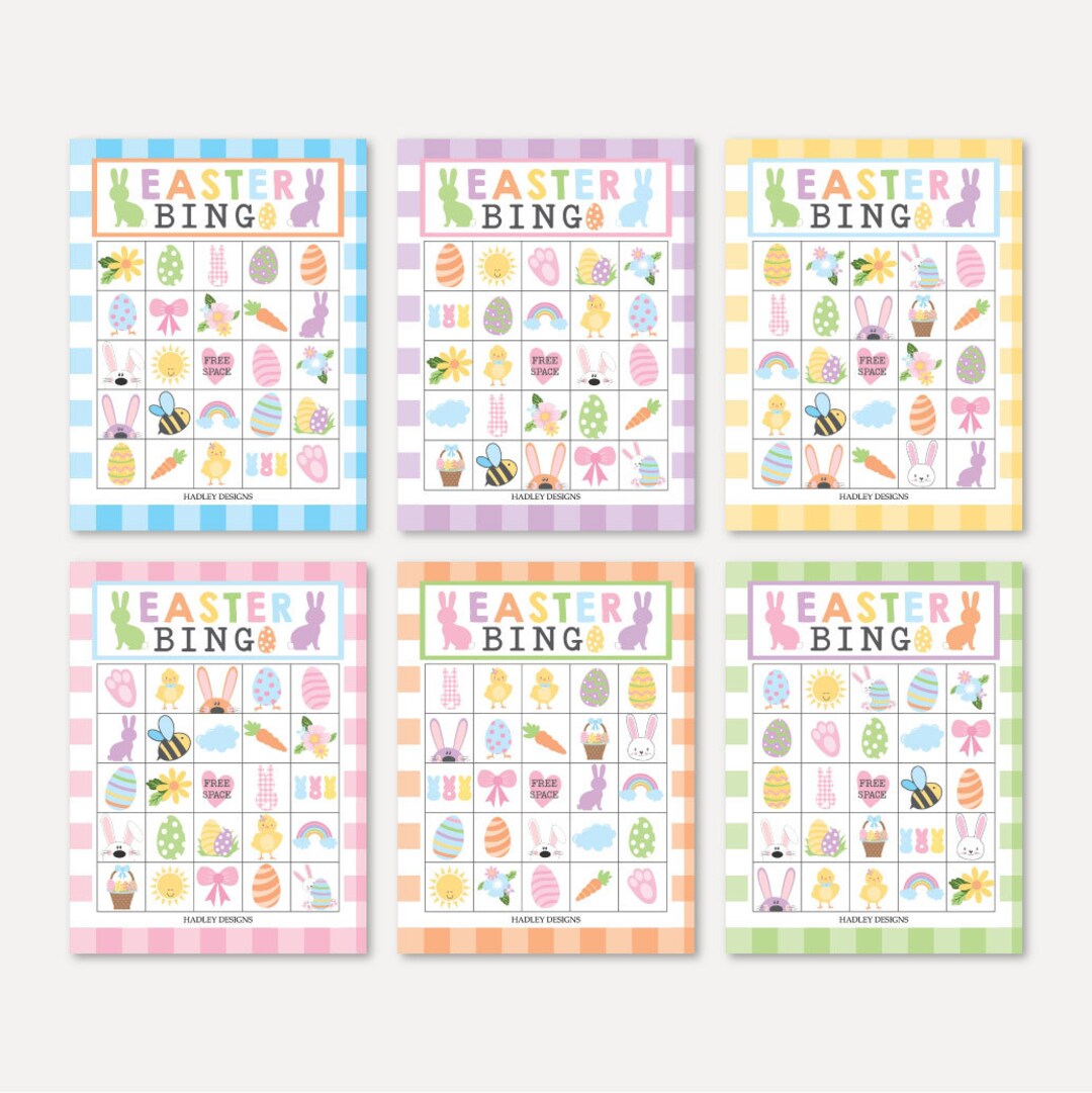 Easter Bingo Game Template - Holiday Bingo Kids, Holiday Bingo Cards ...