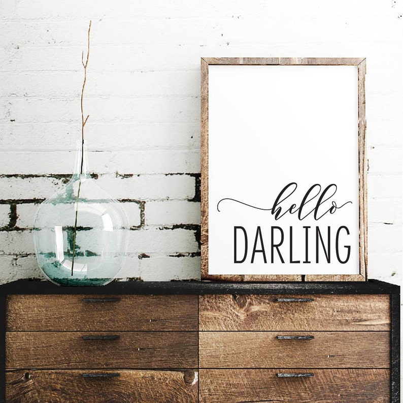 Hello Darling Wall Art Print Motivational Wall Decor Wall | Etsy