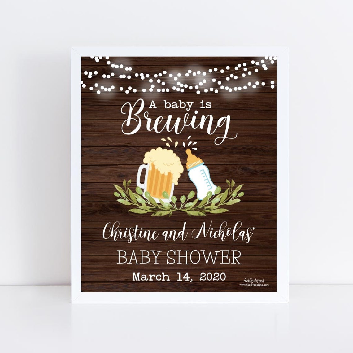 A Baby is Brewing Baby Shower Welcome Sign Template -welcome Sign for ...