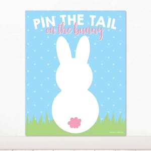Easter Pin the Tail on the Bunny Game Template - Pin the Tail on the ...