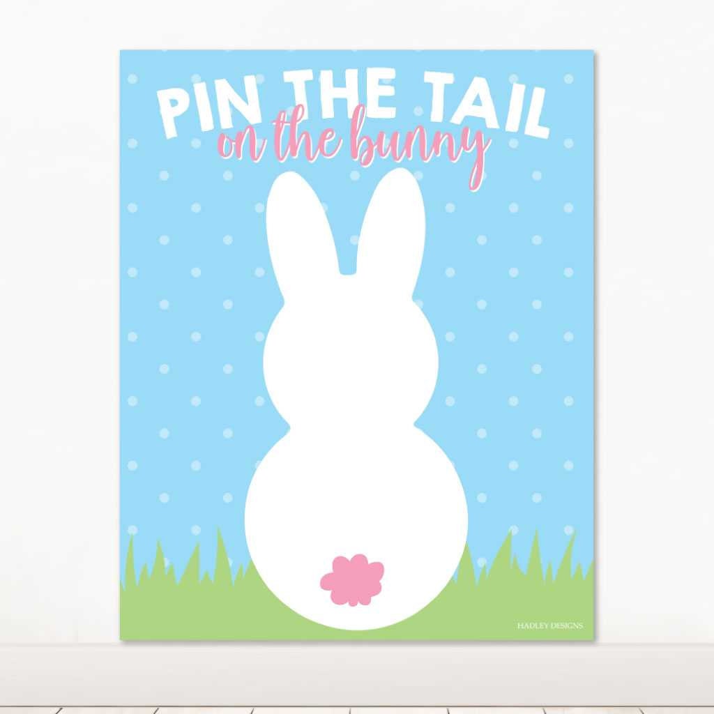 Easter Pin the Tail on the Bunny Game Template - Pin the Tail on the ...