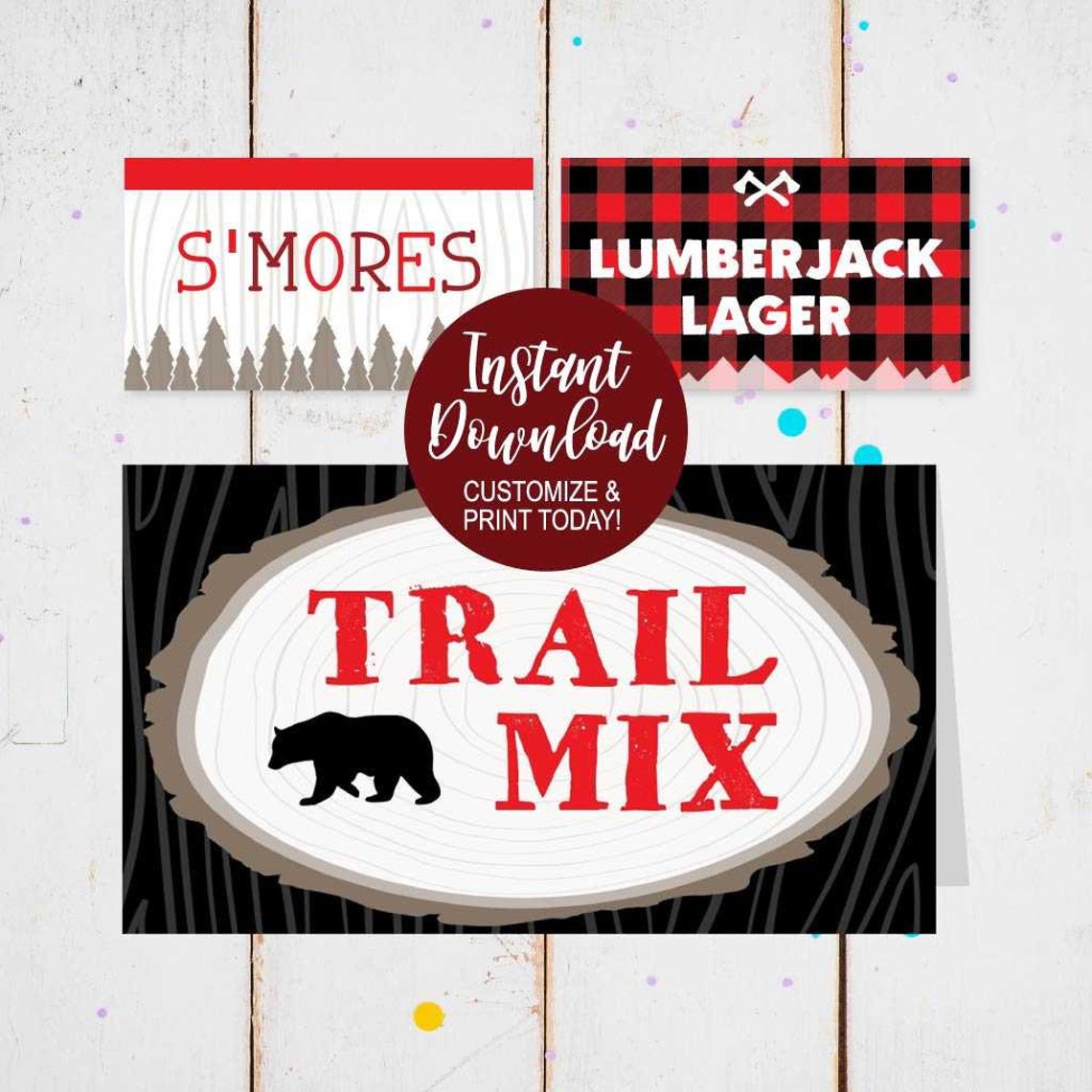 Lumberjack Food Tent Cards Buffet Tent Cards Printable Tent | Etsy