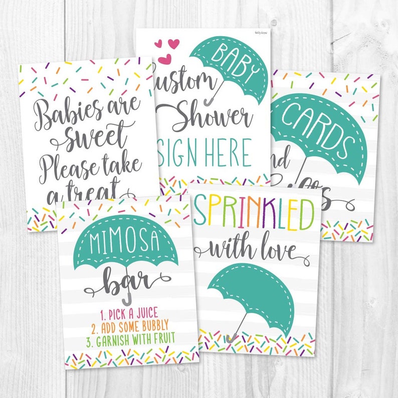 Sprinkle Baby Shower Signs Set Templates Baby Shower Sign | Etsy