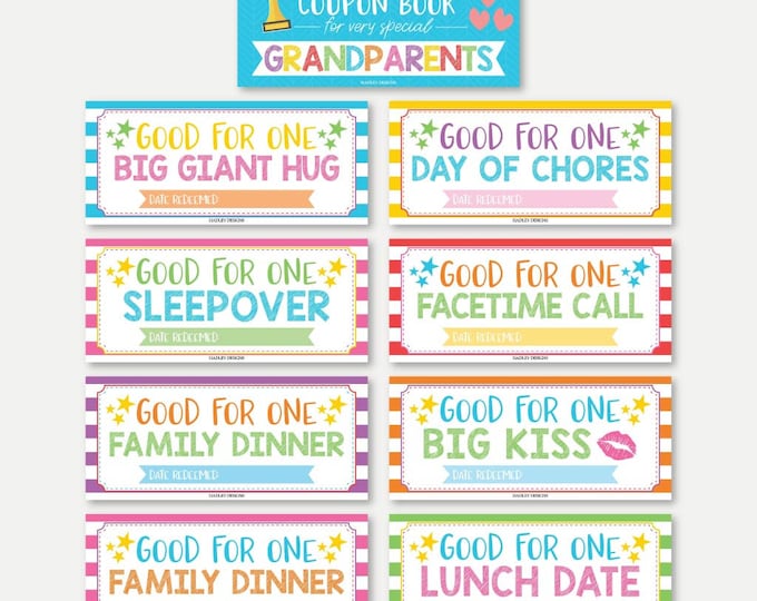 Printable Coupon Book for Grandma, Mother's Day Gift From Grandchildren ...