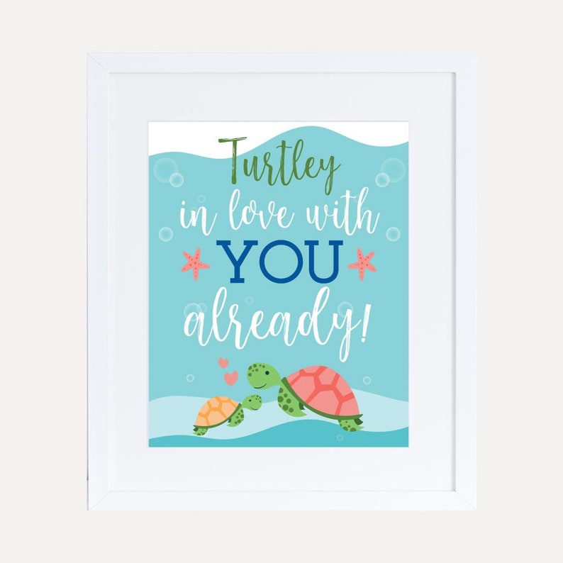 Sea Turtle Baby Shower Quote Sign Template - Baby Boy Shower Decoration ...