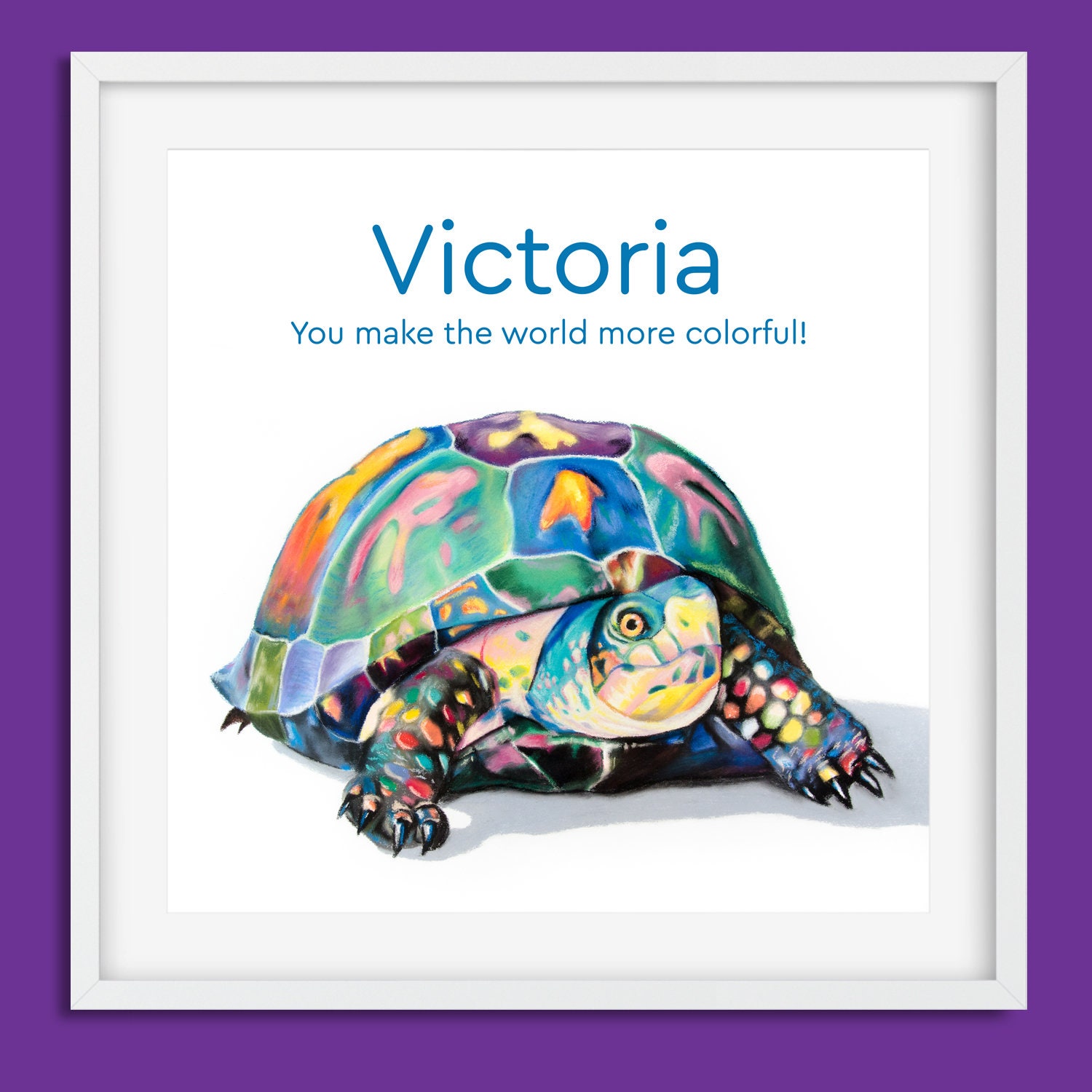 Victoria name art digital download with turtle colorful. | Etsy