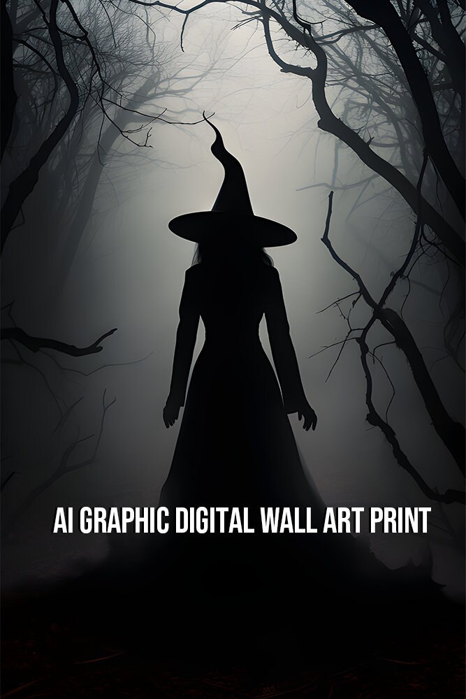 Witch Art, AI Witch Art, Witch Wall Art Print, Witch AI Print, Ai ...