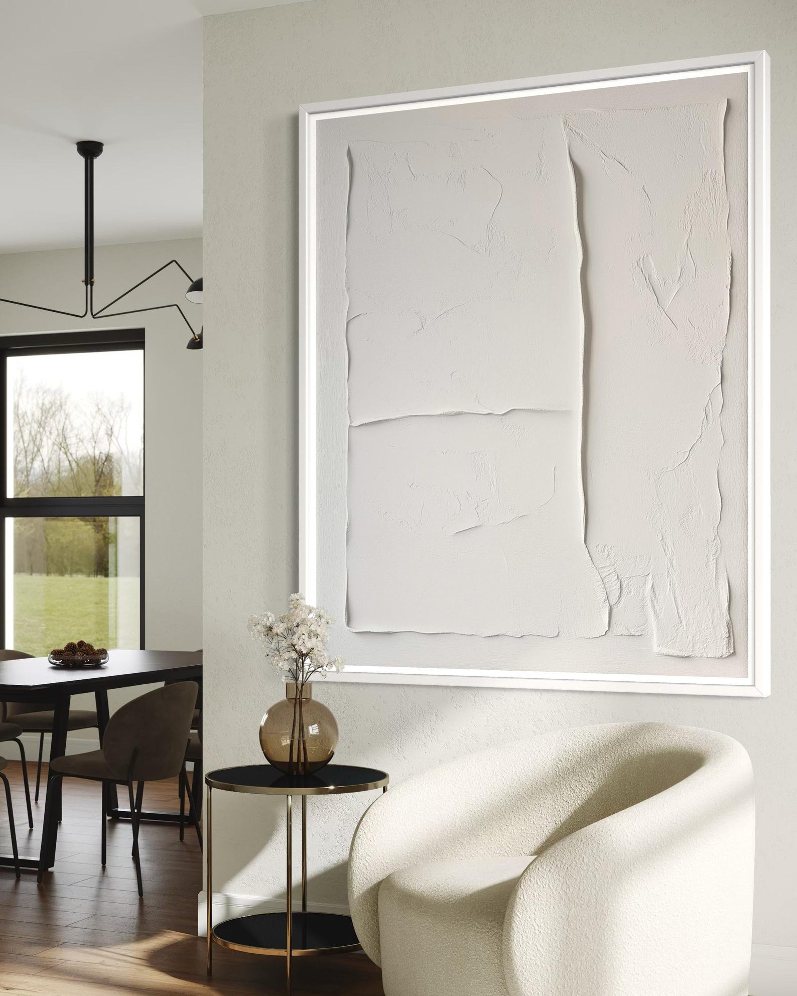 Neutral White Beige Texture Canvas in Minimalist Abstract Wabi Sabi ...