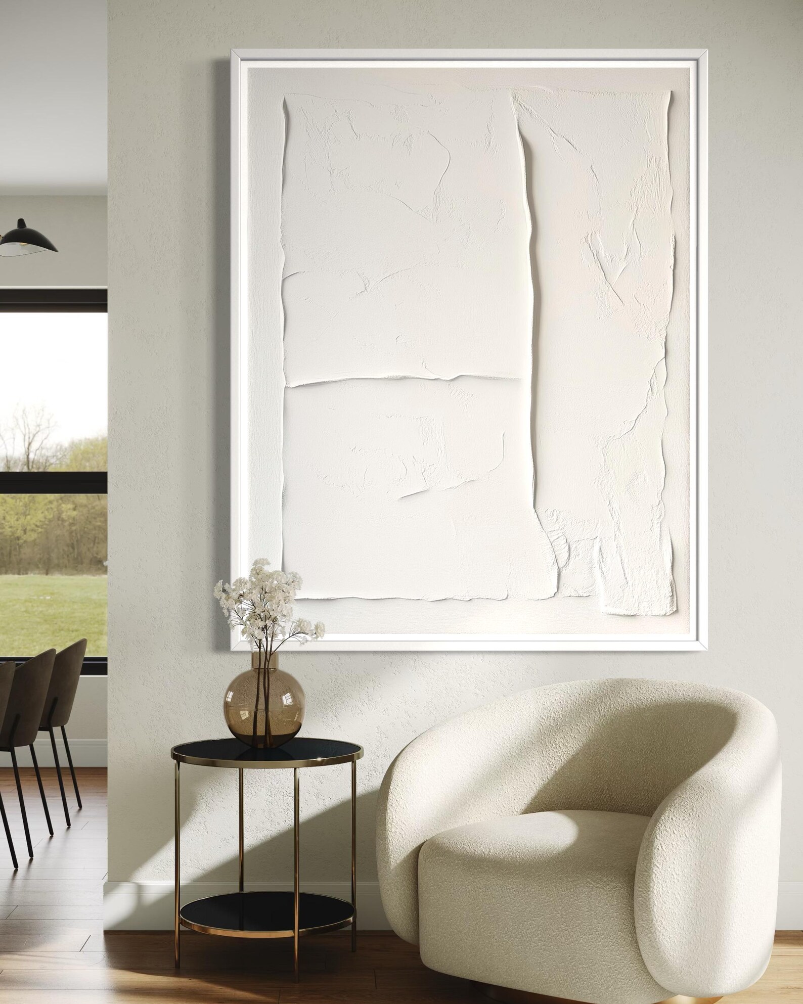 Neutral White Beige Texture Canvas in Minimalist Abstract Wabi Sabi ...