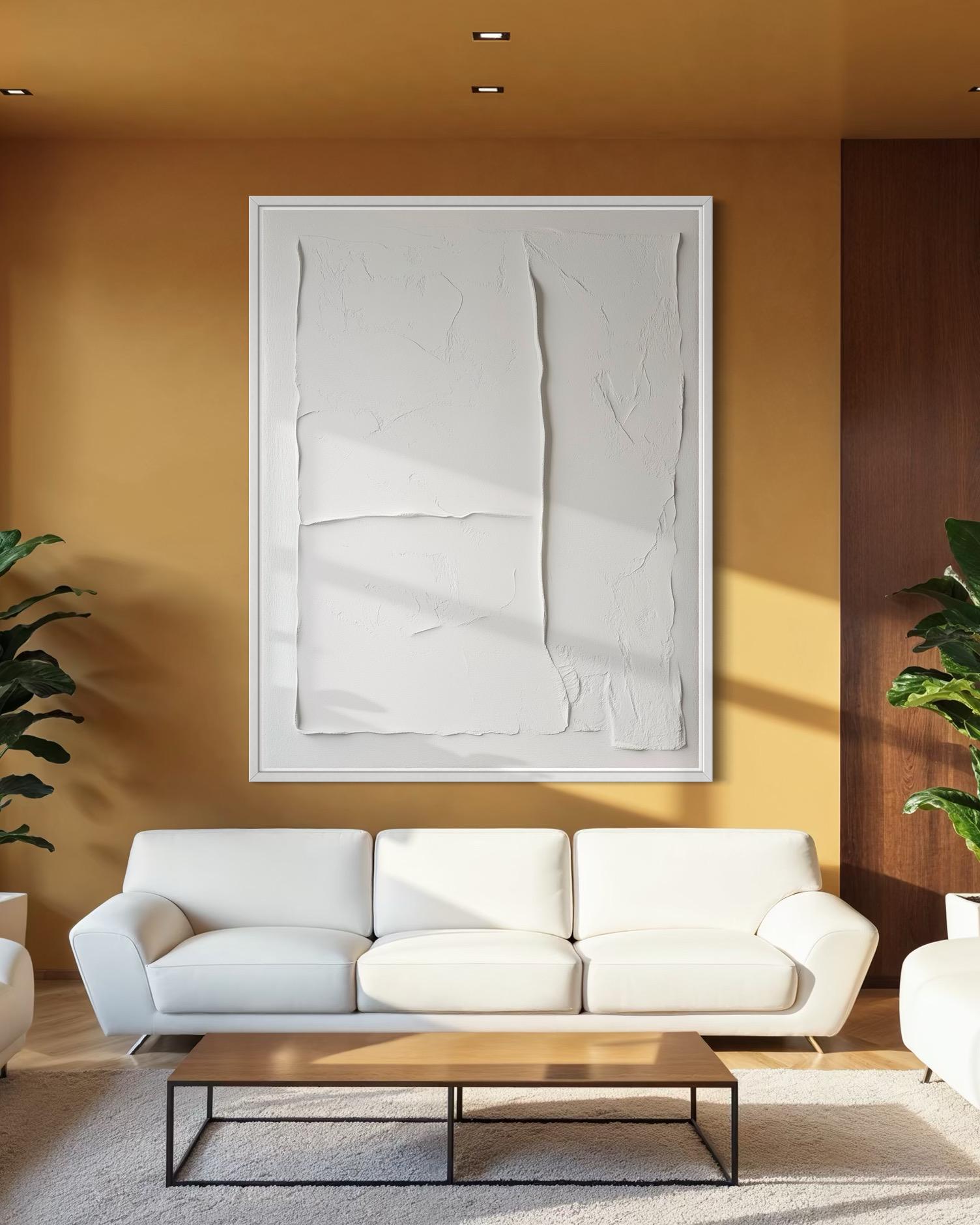 Neutral White Beige Texture Canvas in Minimalist Abstract Wabi Sabi ...